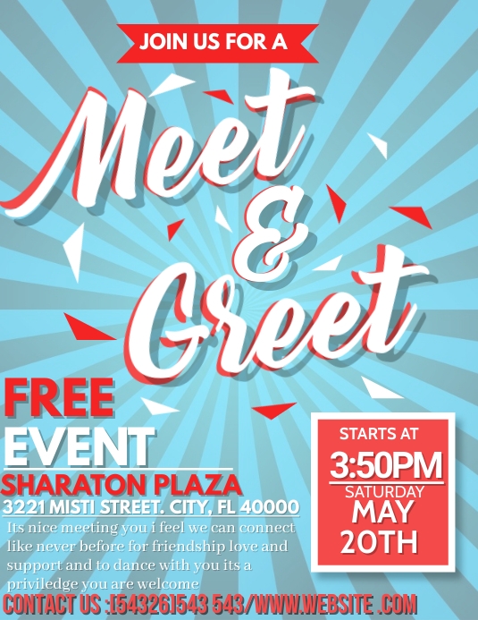 Meet and greet Template | PosterMyWall