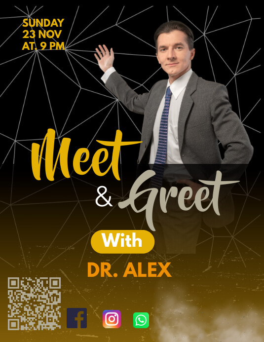 meet and greet GOLD Template | PosterMyWall