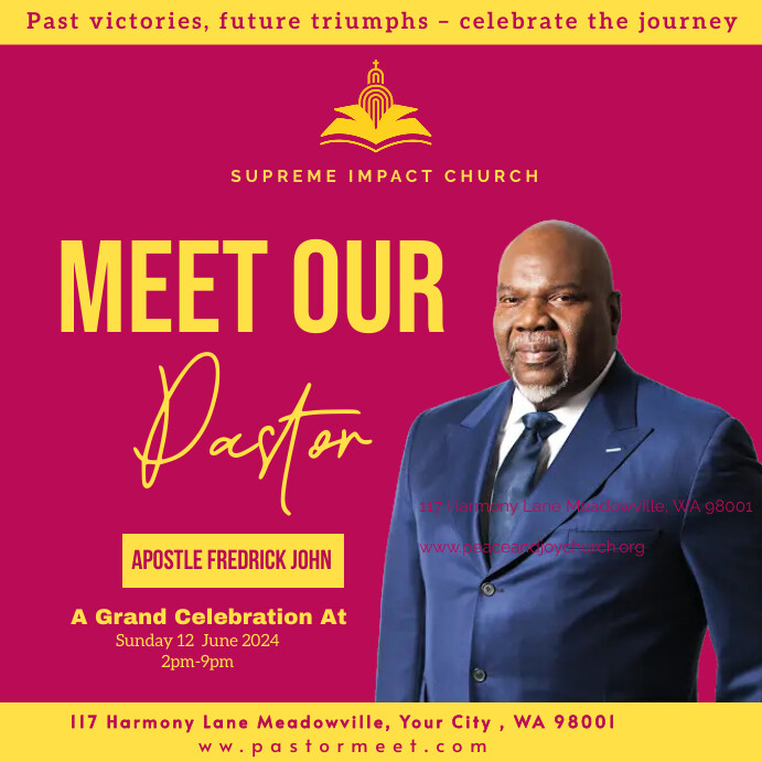Meet Our Pastor Template | PosterMyWall