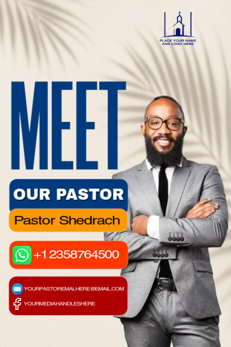 Copy of meet our pastor template flyer | PosterMyWall
