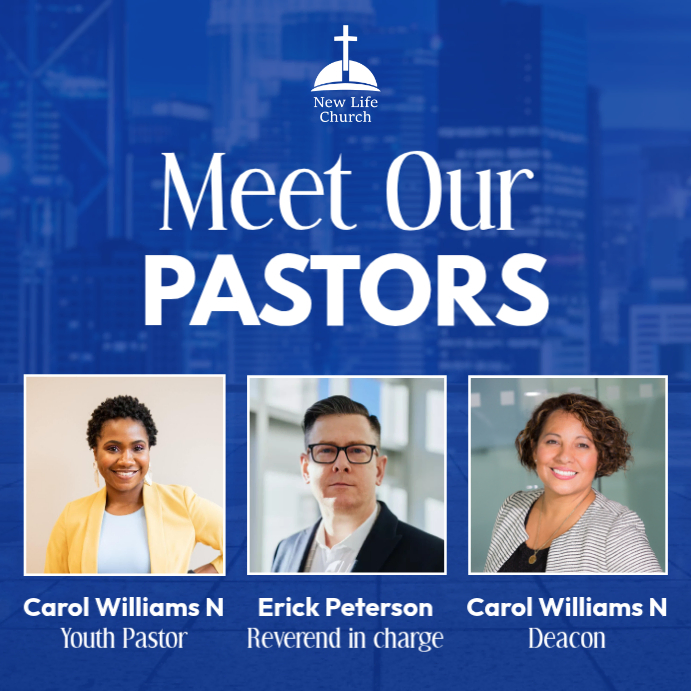 Meet our pastors church portraits photos เทมเพลต | PosterMyWall