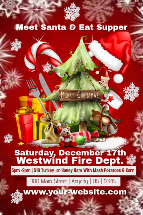 Meet Santa and eat supper Template | PosterMyWall