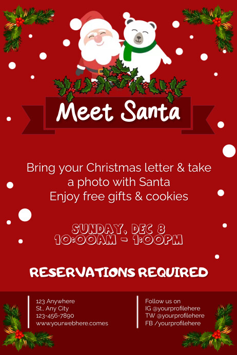 Meet Santa - Christmas Template | PosterMyWall