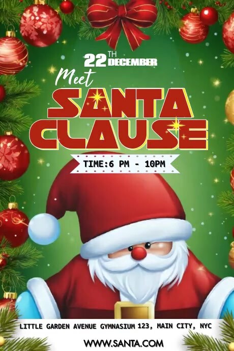 Meet Santa Clause Event Template | PosterMyWall