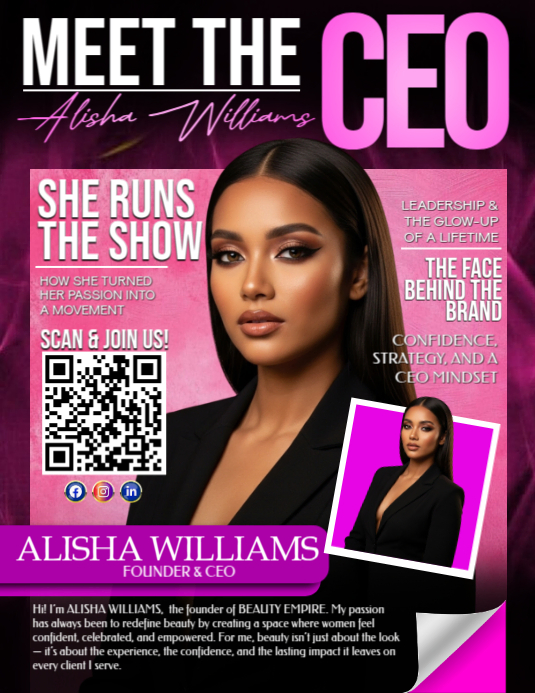 Modèle Meet The CEO Alisha Williams Magazine Cover | PosterMyWall