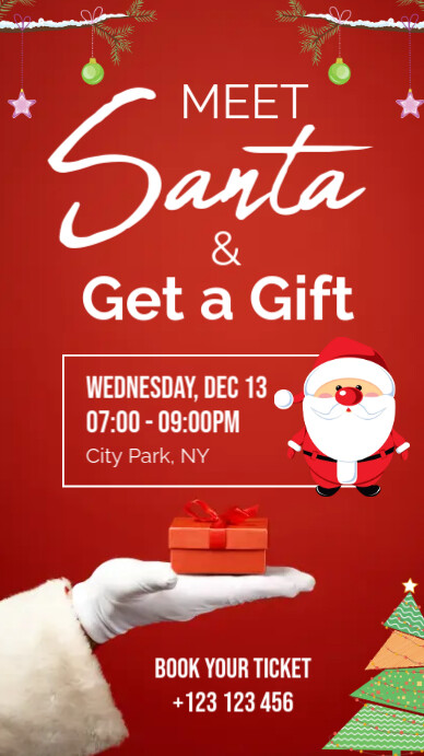 Meet the Santa Event Banner Template | PosterMyWall