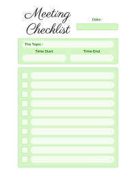 Plantilla de meeting checklist | PosterMyWall