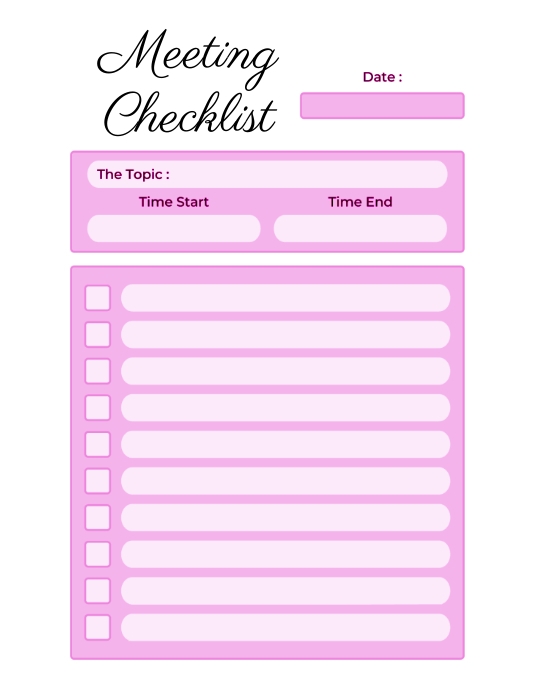 Copy of meeting checklist | PosterMyWall