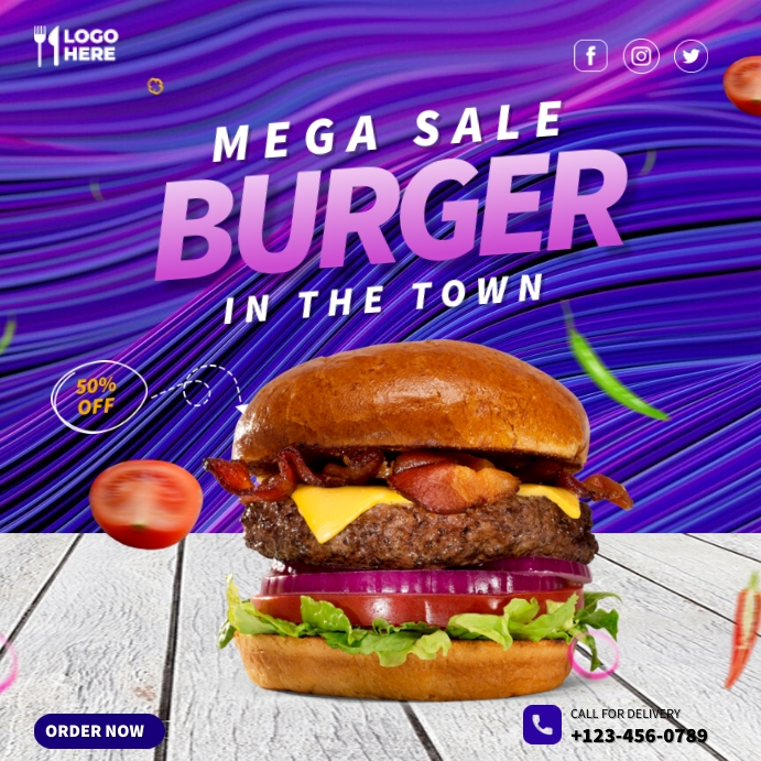 Copy of Mega Burger Best Deal | PosterMyWall