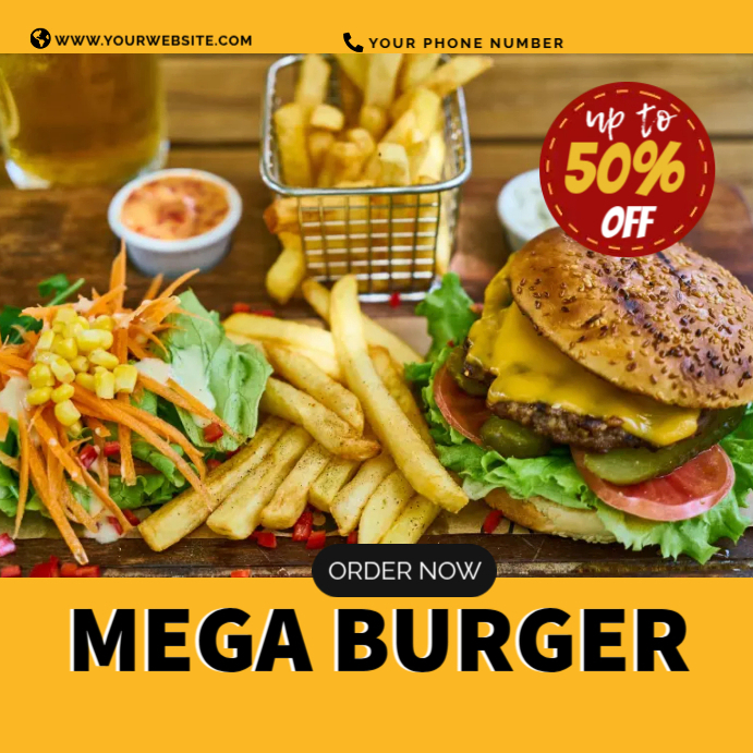 Mega Burger Template | PosterMyWall