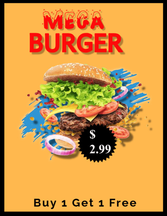 mega burger Template | PosterMyWall