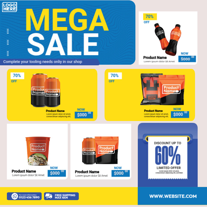 Mega Sale Ads Template | PosterMyWall