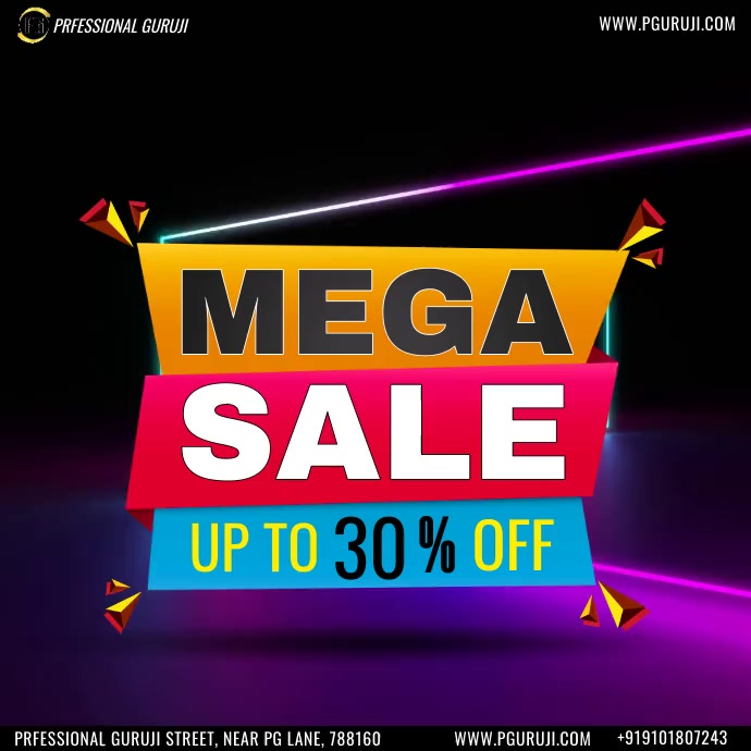 mega sale animation ad template | PosterMyWall