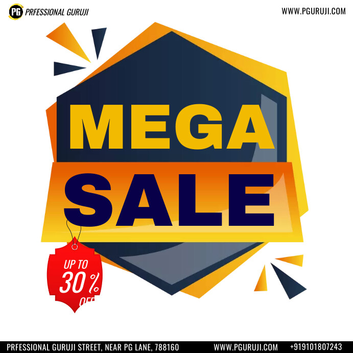 Mega Sale Banner Ad (12) Template | PosterMyWall