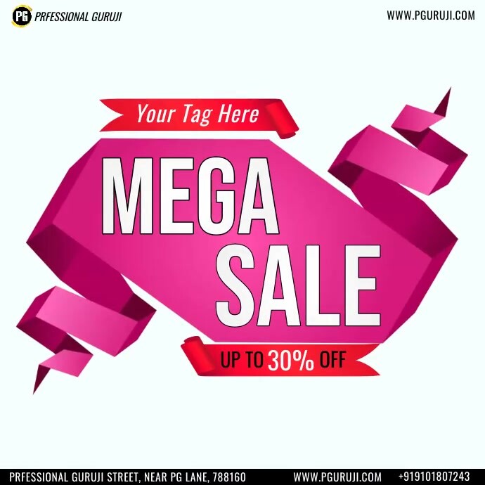 Mega Sale Banner Ad (54) Template | PosterMyWall