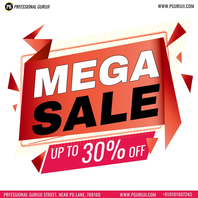 Mega Sale Banner Ad Template | PosterMyWall