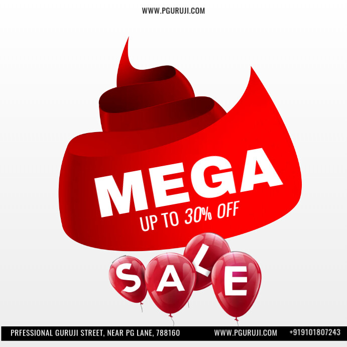 Mega Sale Banner Ad Template | PosterMyWall