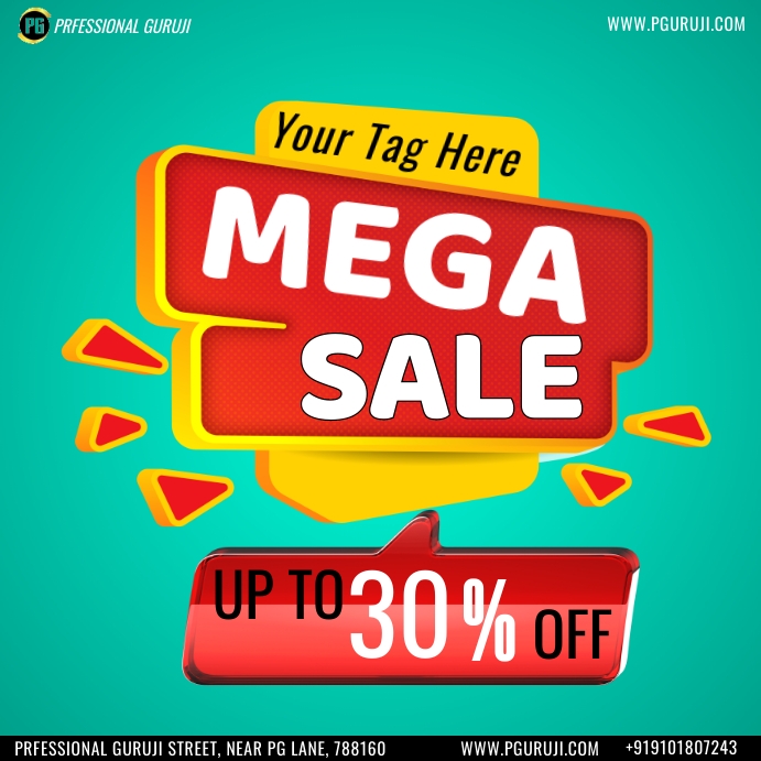 Mega Sale Banner Ad Template | PosterMyWall
