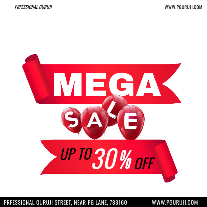 Mega Sale Banner Ad Template | PosterMyWall