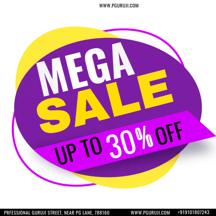 Mega Sale Banner Ad Template | PosterMyWall