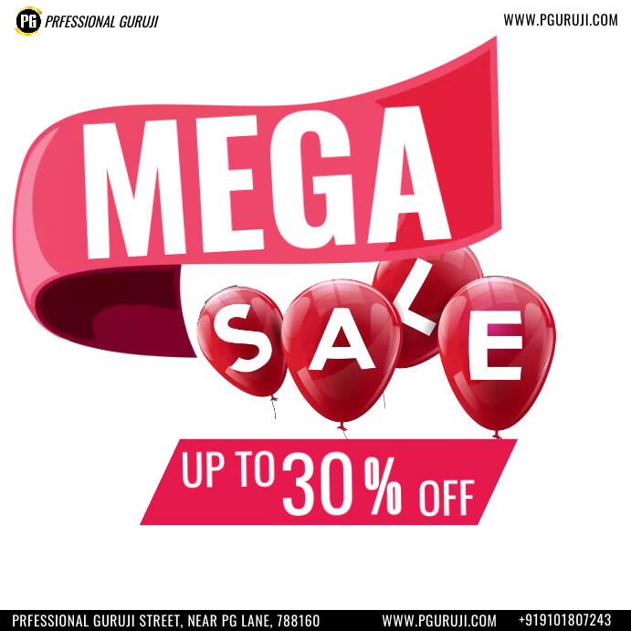 Mega Sale Banner Ad Template | PosterMyWall