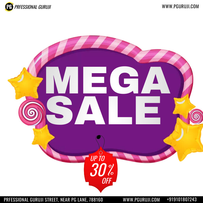 Mega Sale Banner Ad Template | PosterMyWall