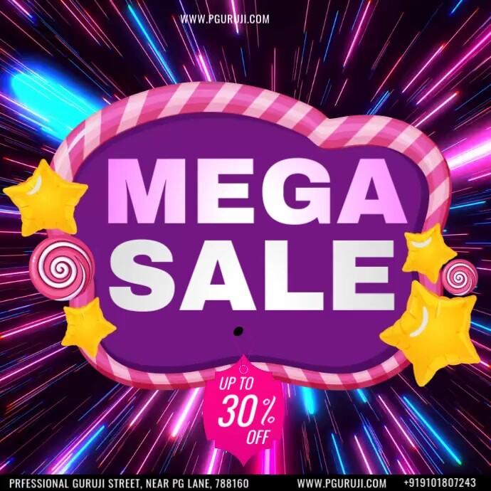 Mega Sale Banner Ad Template | PosterMyWall