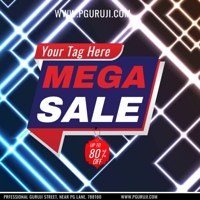 Mega Sale Banner Ad Template | PosterMyWall