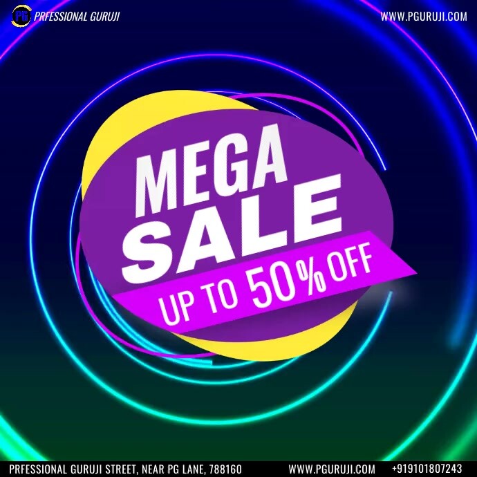 Mega Sale Banner Ad Template | PosterMyWall