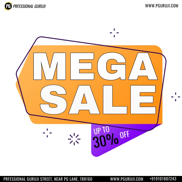 Mega Sale Banner Ad Template | PosterMyWall