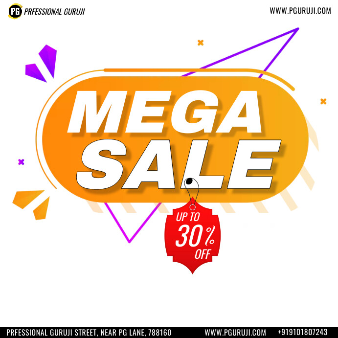 Mega Sale Banner Ad Template | PosterMyWall