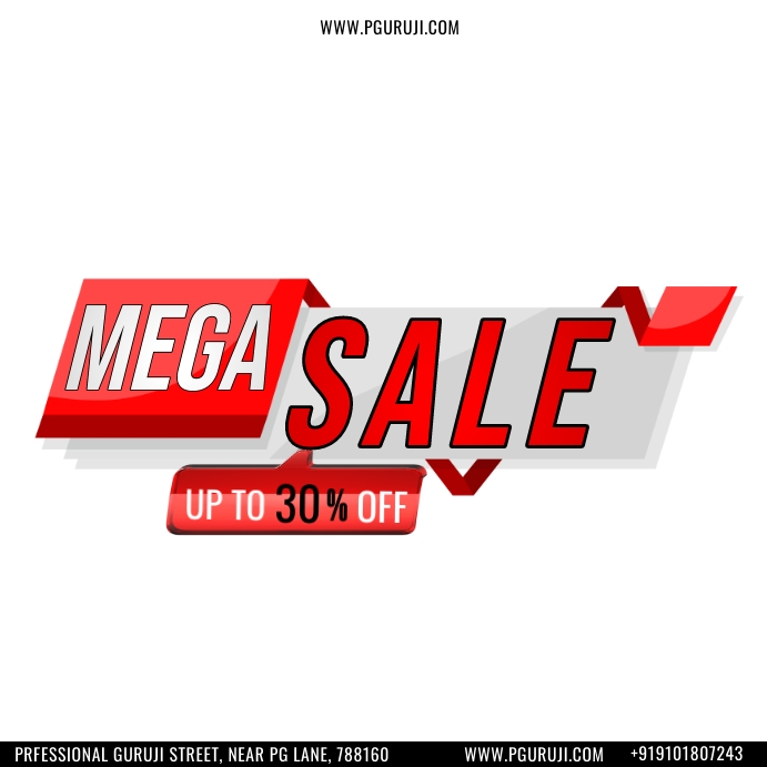 Mega Sale Banner Ad Template | PosterMyWall