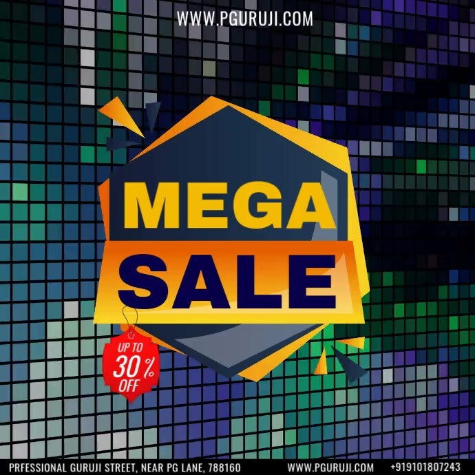 Mega Sale Banner Ad Template | PosterMyWall