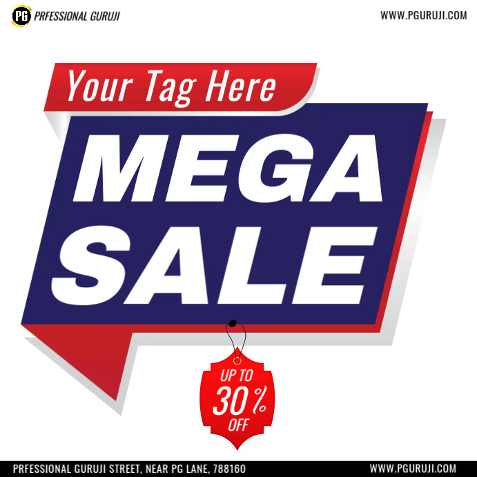 Mega Sale Banner Ad Template | PosterMyWall