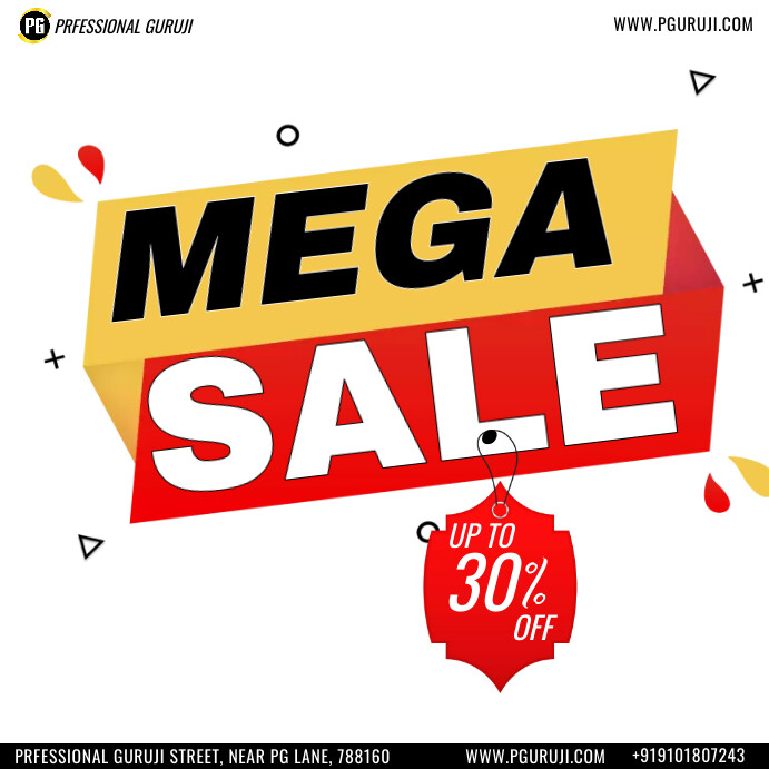 Mega Sale Banner Ads Template | PosterMyWall
