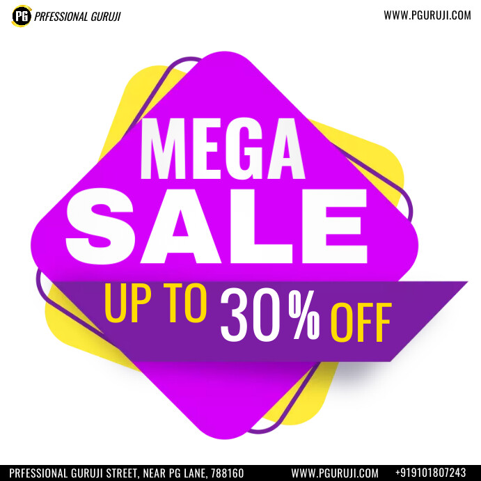Mega Sale Banner Ads Template | PosterMyWall
