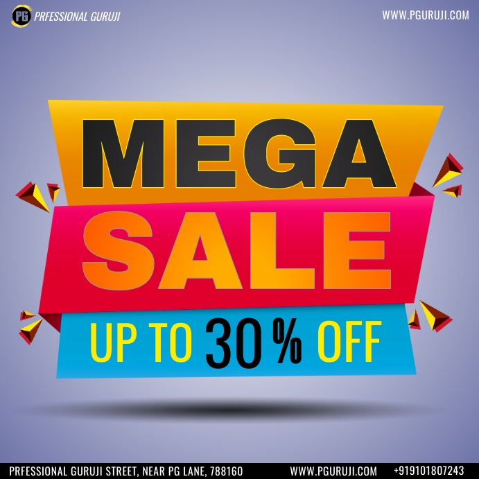 Mega Sale Banner Template | PosterMyWall