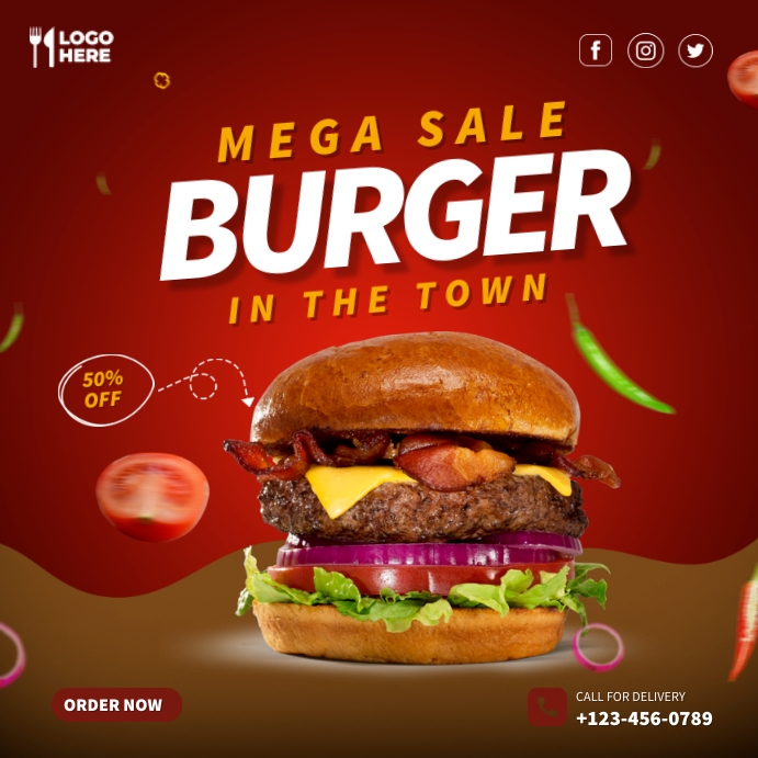 Plantilla de Mega Sale Burger | PosterMyWall