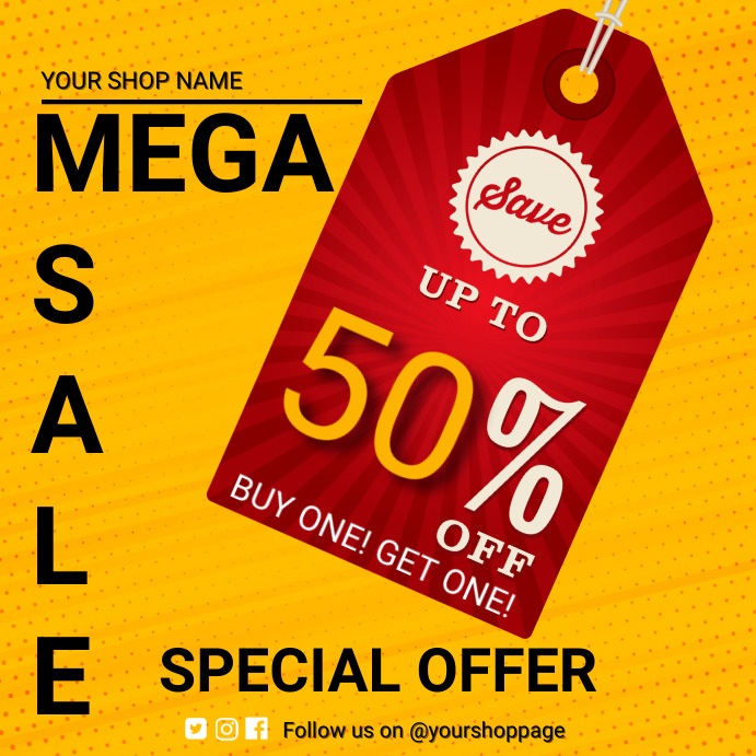 Mega sale Template | PosterMyWall