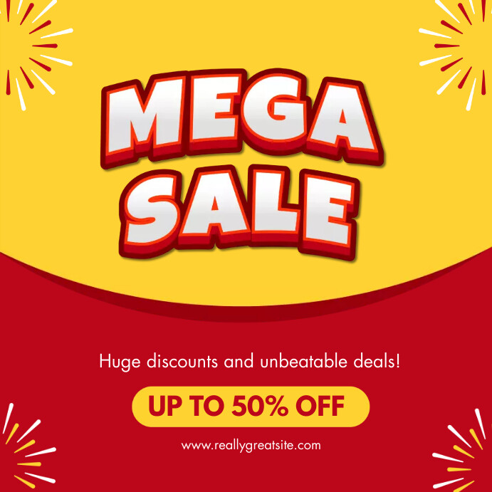 mega sale discount template | PosterMyWall