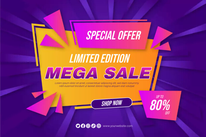 Modèle Mega Sale Poster Banner Template | PosterMyWall
