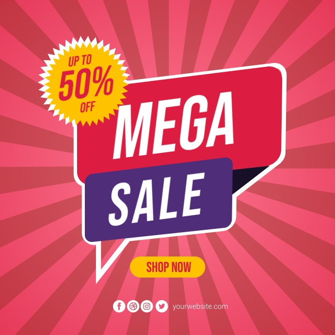 Mega Sale Retail Social Media Post Template | PosterMyWall