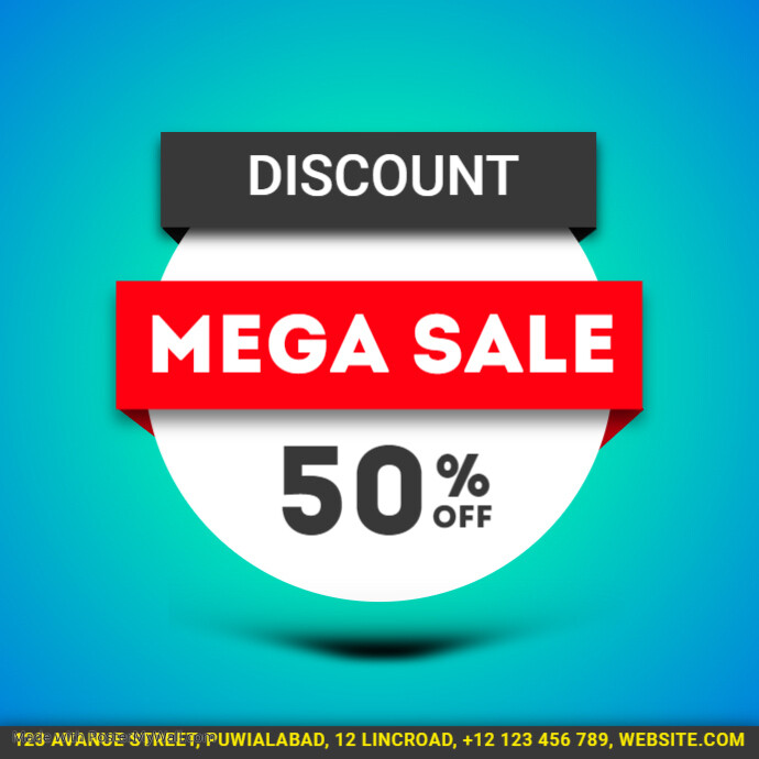 mega sale upto 50% off template | PosterMyWall