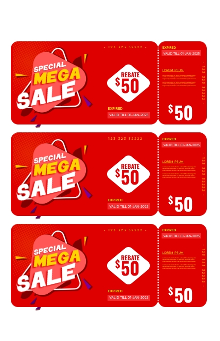 Mega Sale Voucher Template | PosterMyWall