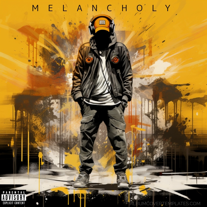 MELANCHOLY abstract man in with jacket ALBUMC Template | PosterMyWall