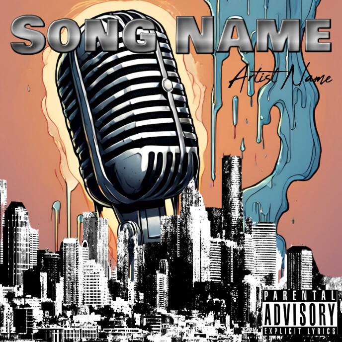 Melting microphone album cover Template | PosterMyWall