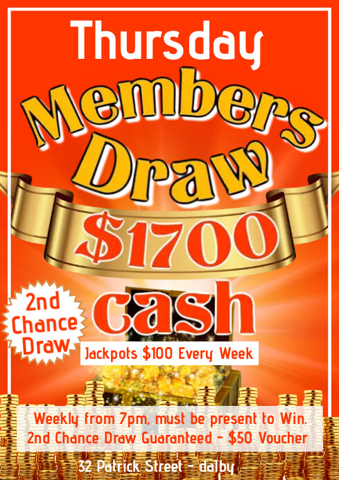 Plantilla de Members Draw | PosterMyWall