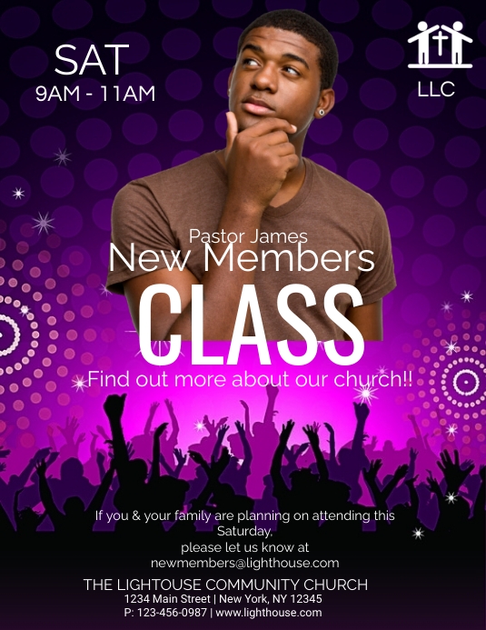 Plantilla de Membership Classes Church Flyer, New Members | PosterMyWall