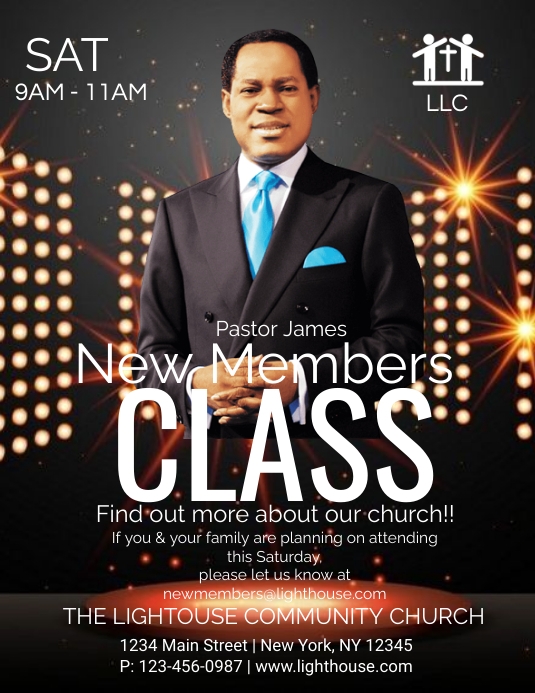 Plantilla de Membership Classes Church Flyer, New Members | PosterMyWall