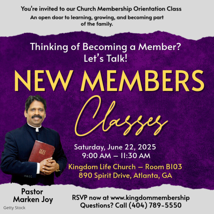 Copy of Membership Classes Church Flyer, New Members | PosterMyWall